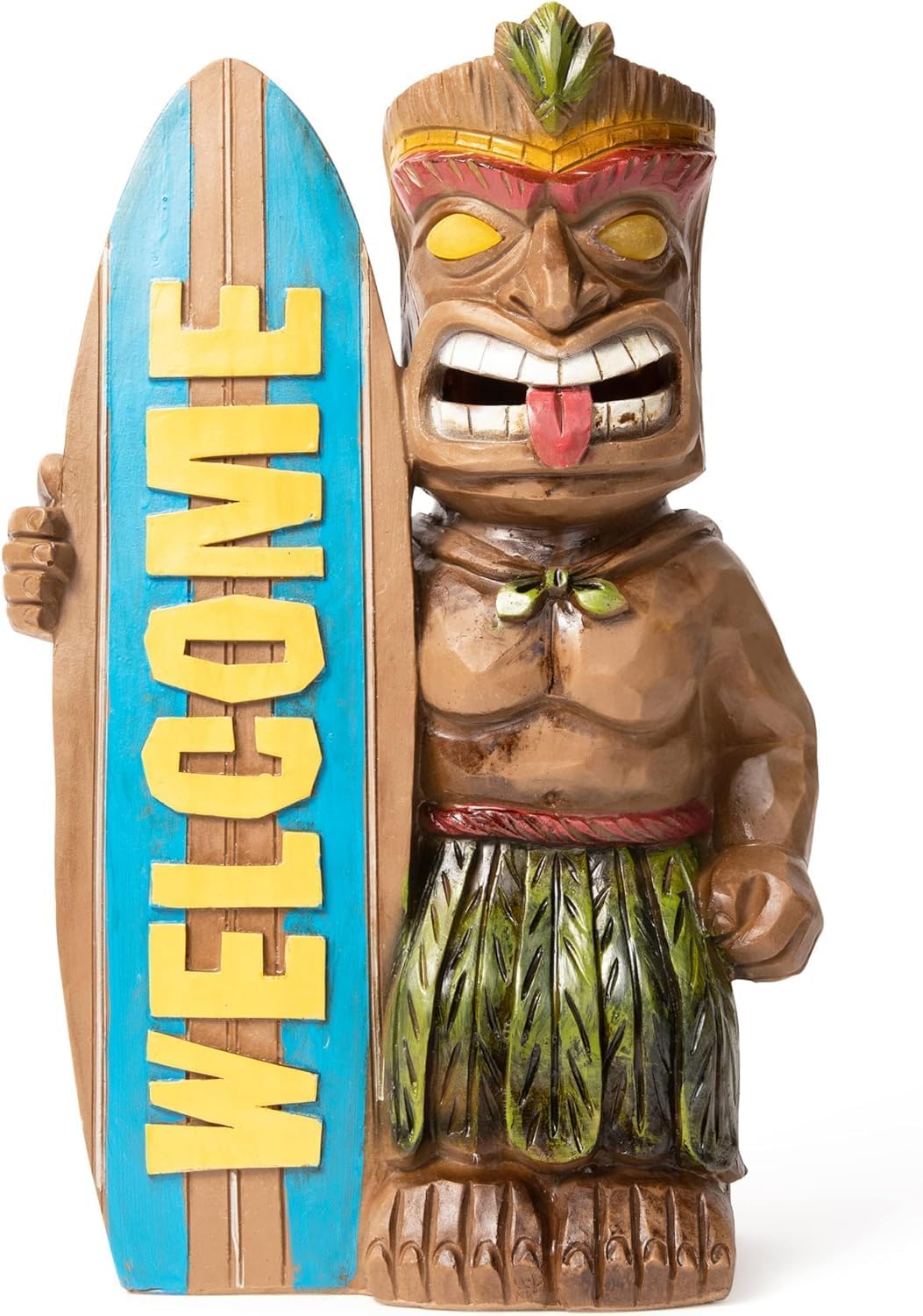 Amazon.com: Painted Tiki Wooden Statues, Freestanding, Beach Décor, Set ...