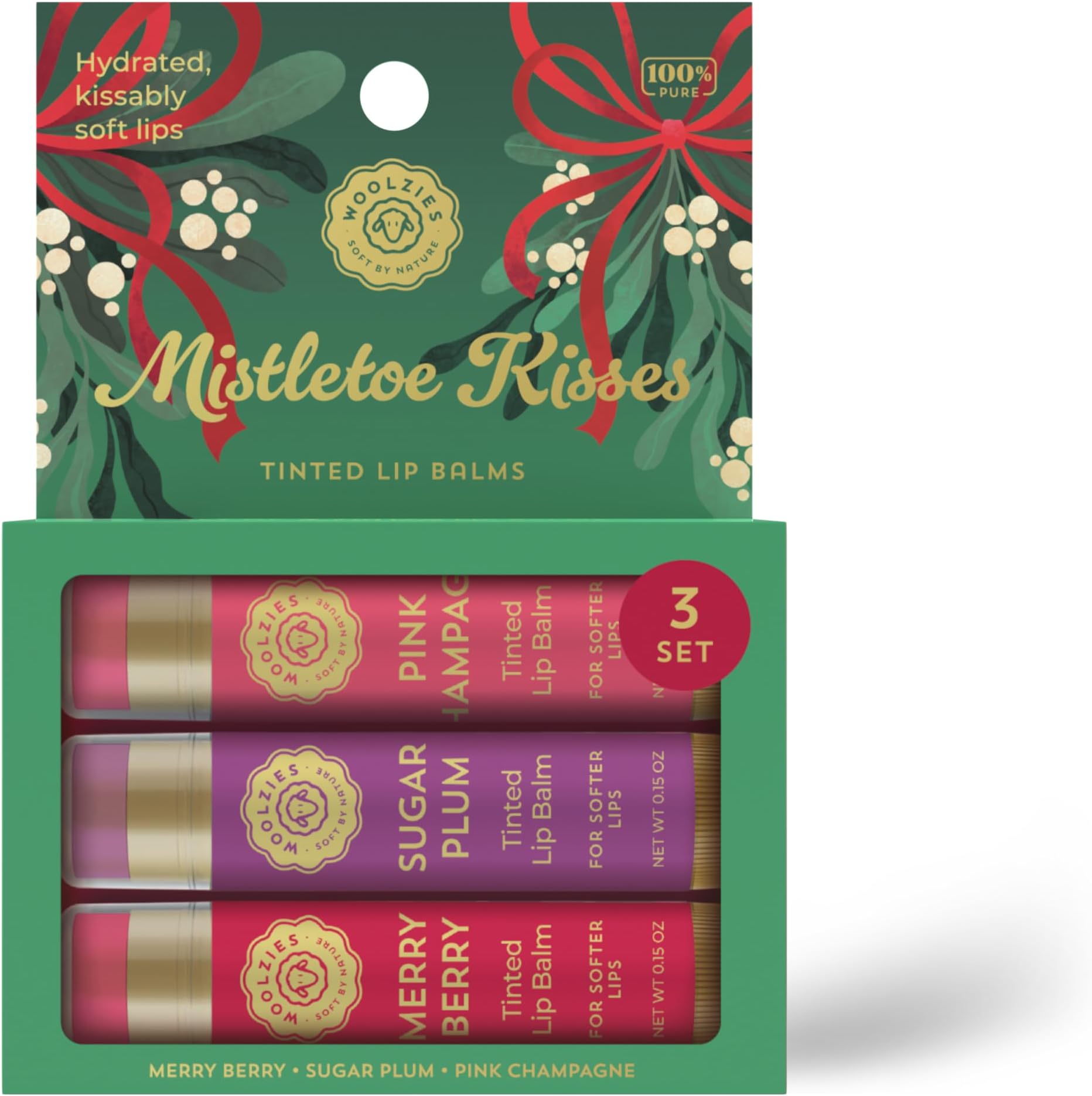 Amazon.com : Holiday Lip Balm Set: All-Natural Shea Butter, Beeswax ...