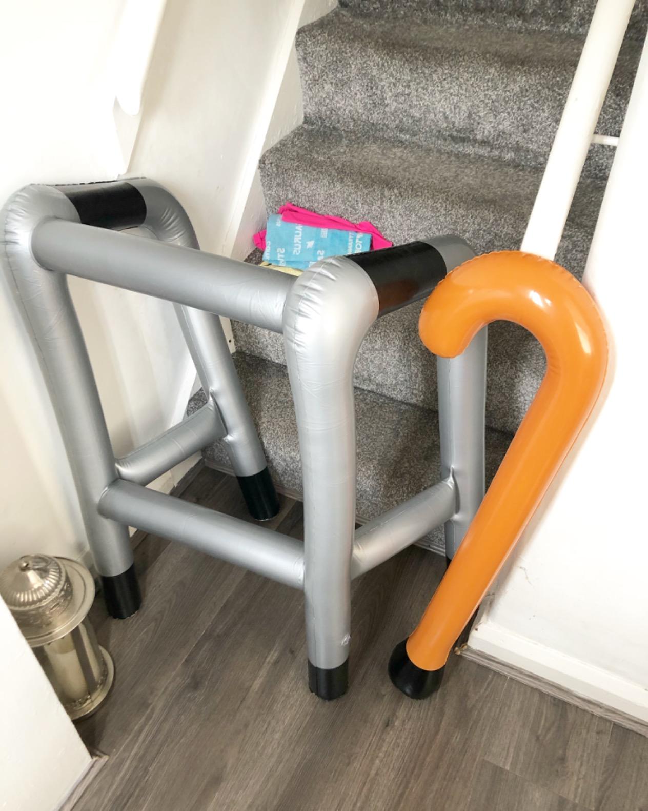 Inflatable Zimmer Frame and Walking Stick Set. Great Fun! : Amazon.co ...