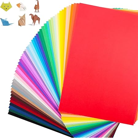 A4 Coloured Paper, Coloured Card 100 Sheets 20 Assorted Colours Origami ...