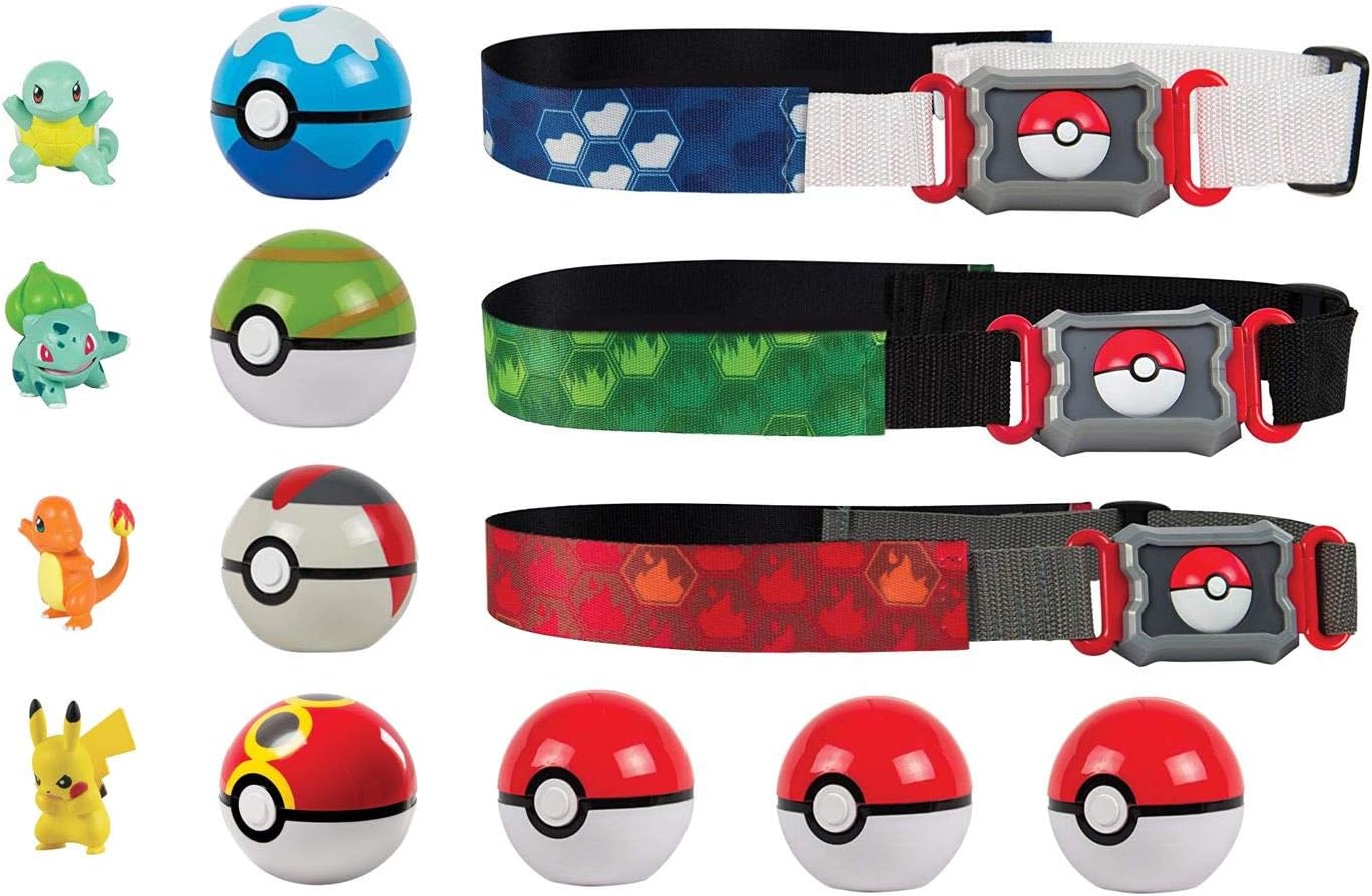 Amazon.com: Pokémon Clip 'N' Go Master Poké Ball Set (x3 Belts - x4 ...