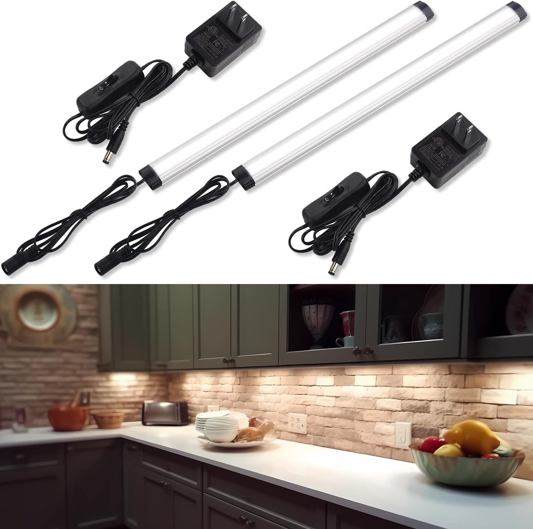 Lvyinyin Under Cabinet LED Light Bar 15", Single Curio Cabinet Display ...