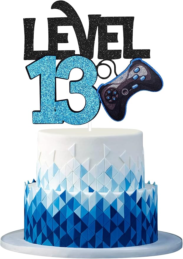 Amazon.com: Level 13 Game Birthday Cake Topper - Video Game Boy's 13th ...