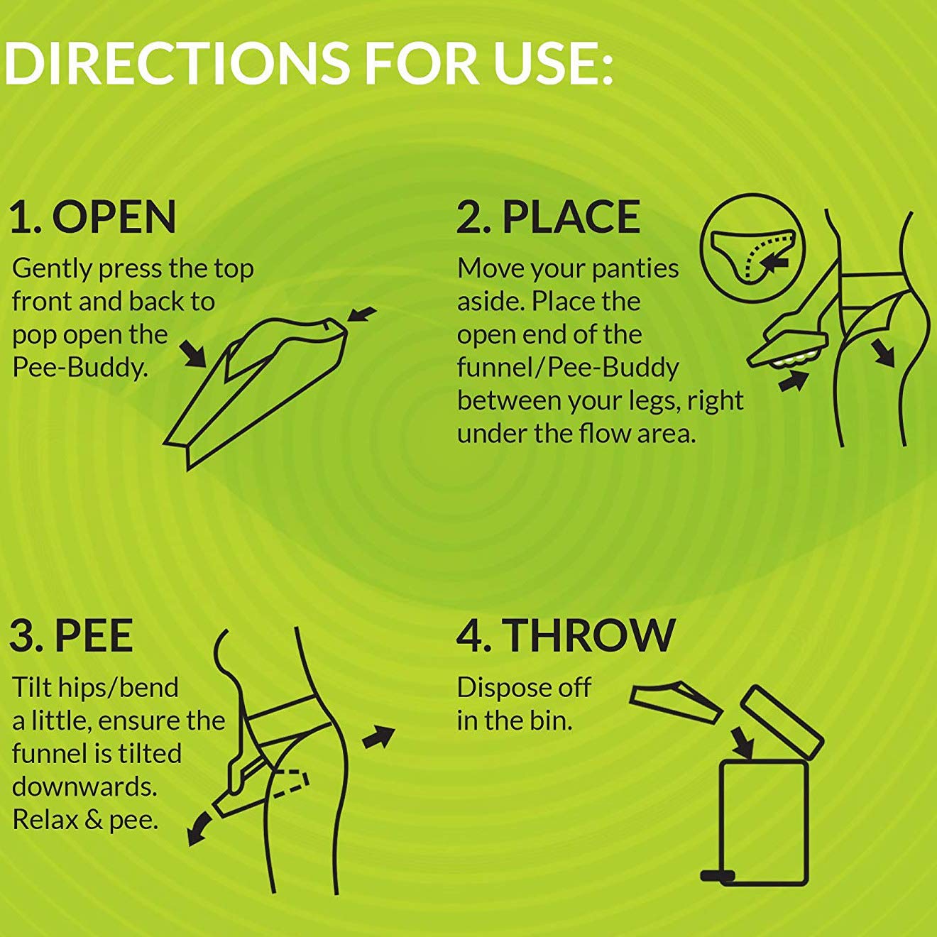 Disposable Female Urination Device aka PeeBuddy Urine Funnel - FREEDOM ...