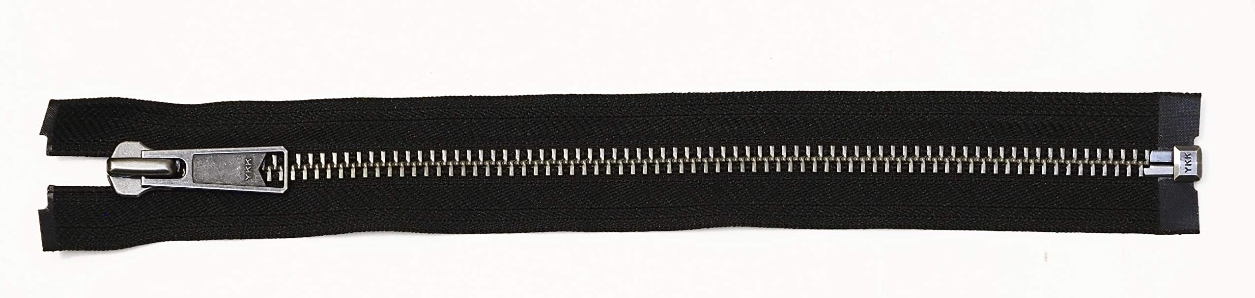 YKK Open Ended Metal Silver Zip. 8, 9, 10, 11, 12, 15, 20, 22, 24, 26 ...