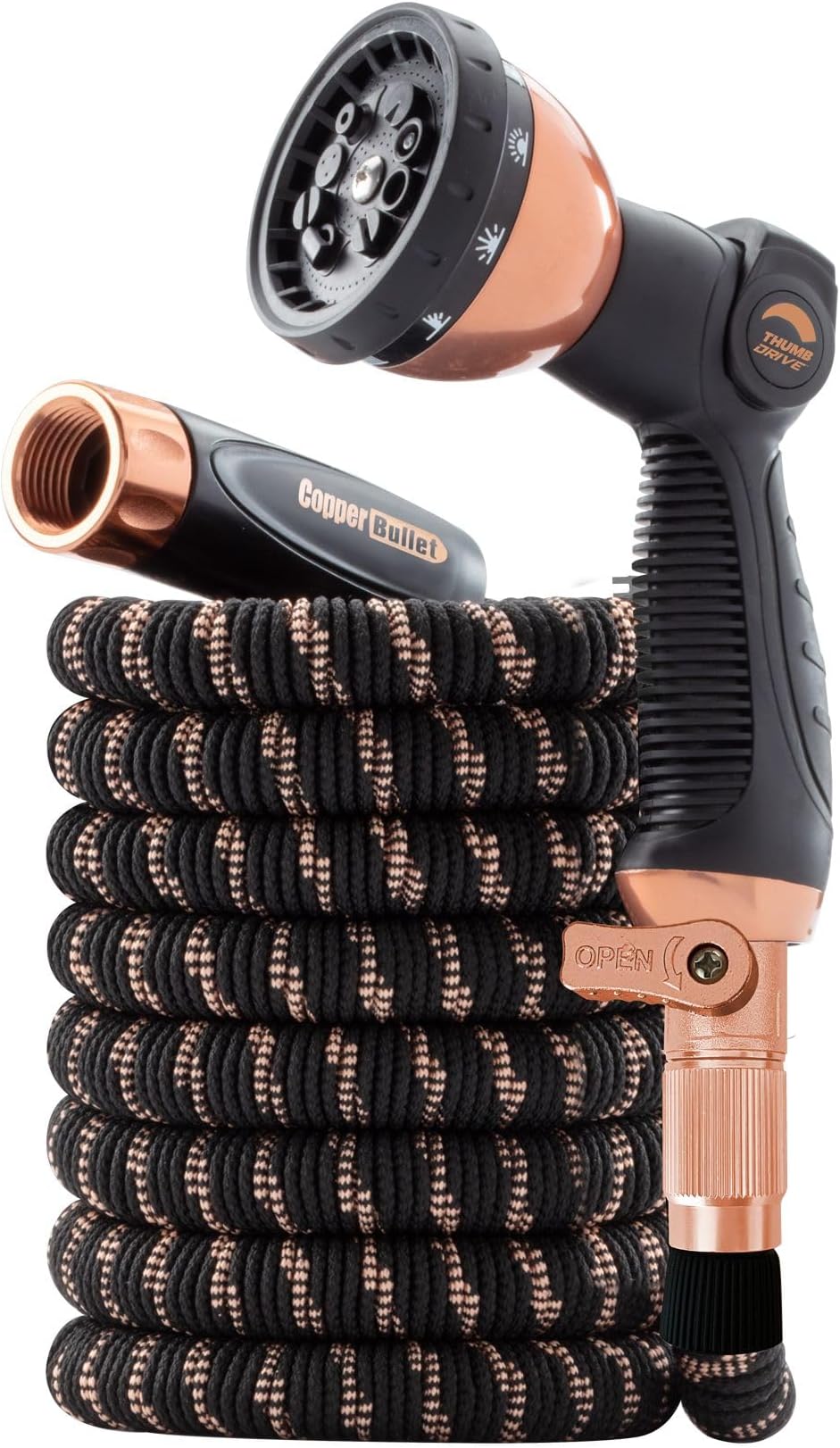 Amazon.com : Pocket Hose Copper Bullet With Thumb Spray Nozzle AS-SEEN ...