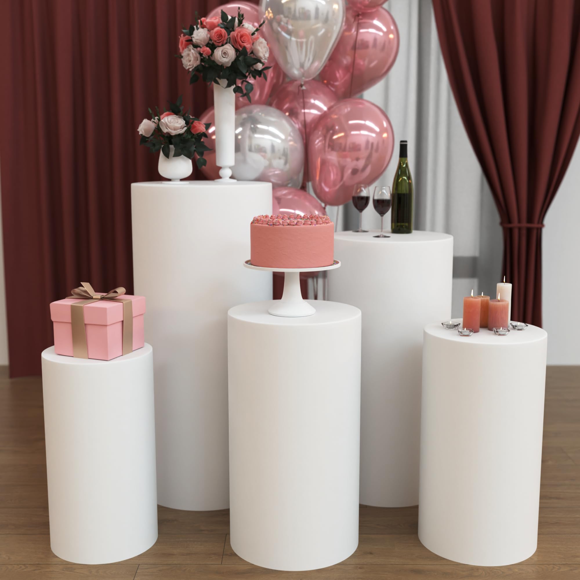Large 5pcs Metal Durable Round Cylinder Stands for Party, Cylinder ...