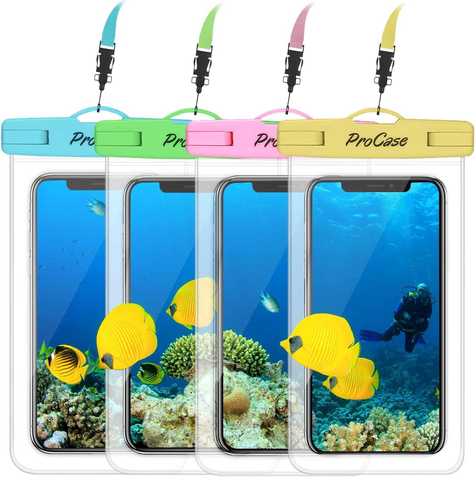 Amazon.com: ProCase 4 Pack Waterproof Phone Pouch Dry Bag Underwater ...