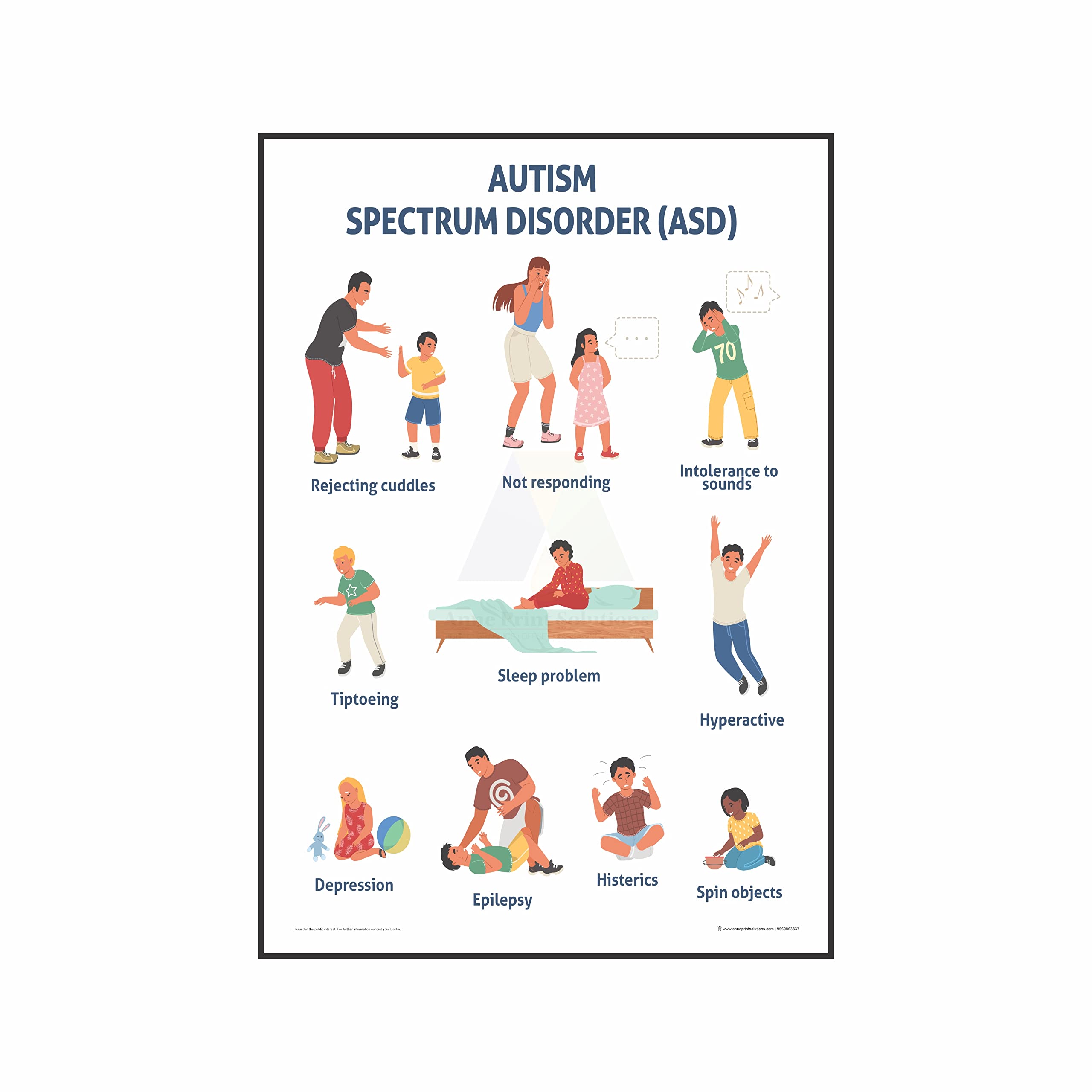 Anne Print Solutions® Autism spectrum disorder Poster For Hospital ...