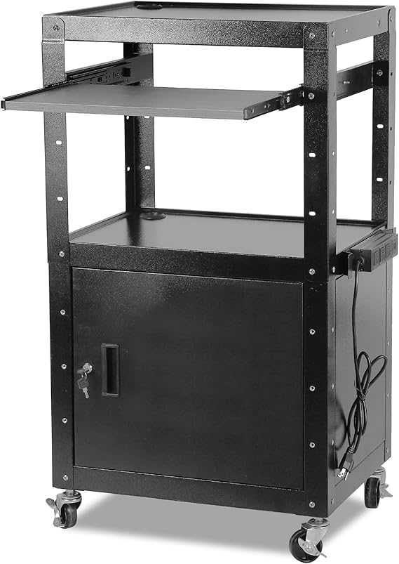 Amazon.com: AV Carts, Rolling Presentation Cart Station, Height ...