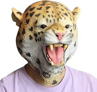 Amazon.com: AQKILO® Leopard Mask Animal Latex Full Head Realistic Masks ...