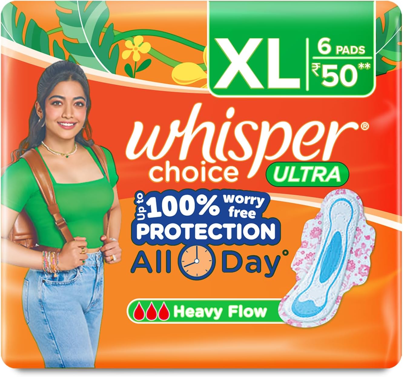 Amazon.com: Whisper Ultra Soft Sanitary Pads - 50 Pieces (XL) : Health ...