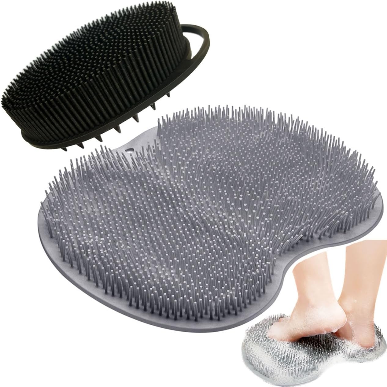 Amazon.com : 2 Pack Silicone Body Scrubbers Shower Foot Scrubber Mat 2 ...
