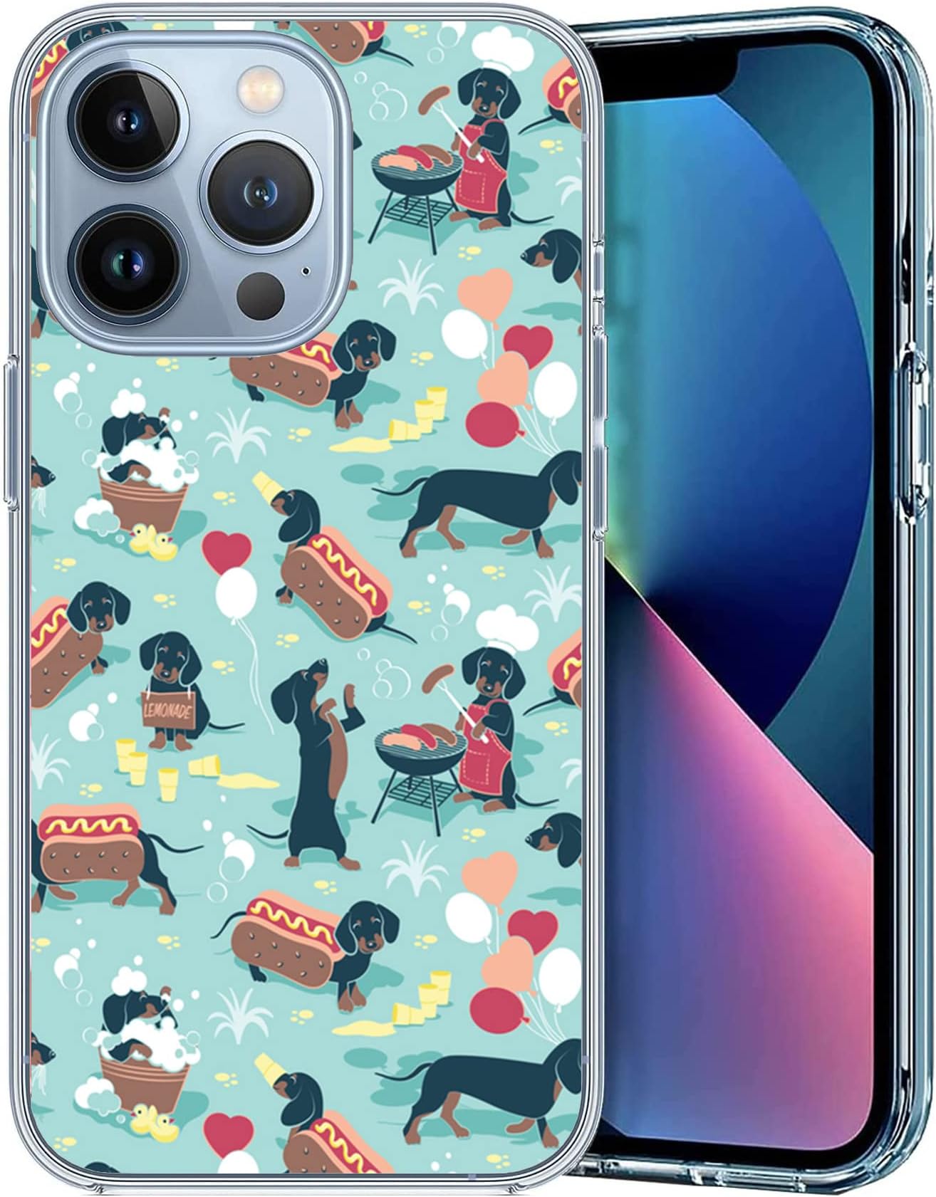 Amazon.com: iPhone 12/12 Pro Cute Dachshund Weiner Dog Lovers Pattern ...