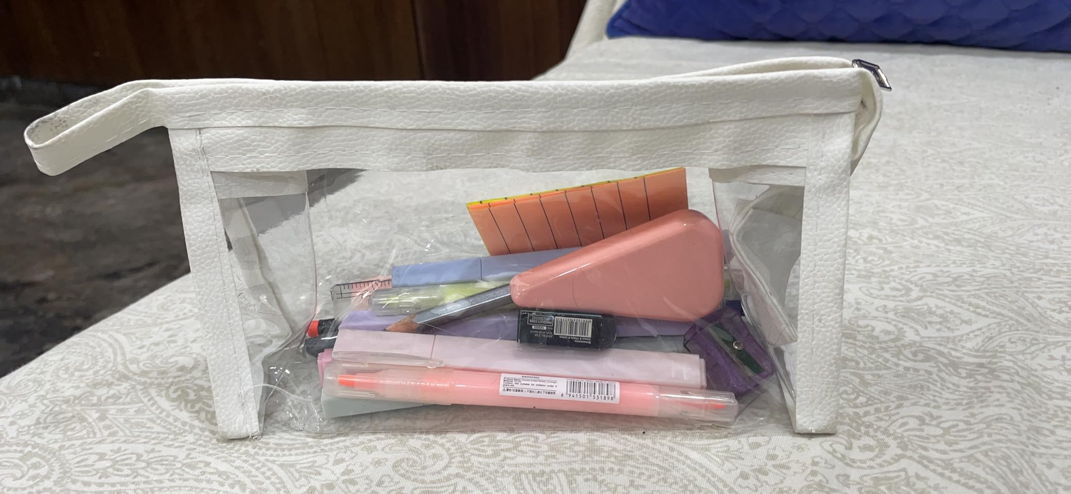 GLUN® Stationary Transparent Pouch with Zipper Closing for Girls & Boys ...