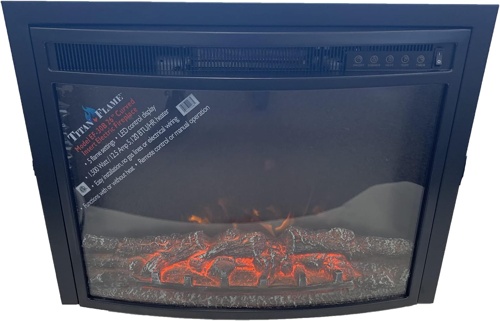 Amazon.com: Titan Flame Model EF-30BF 26" Flat LED Insert Electric ...