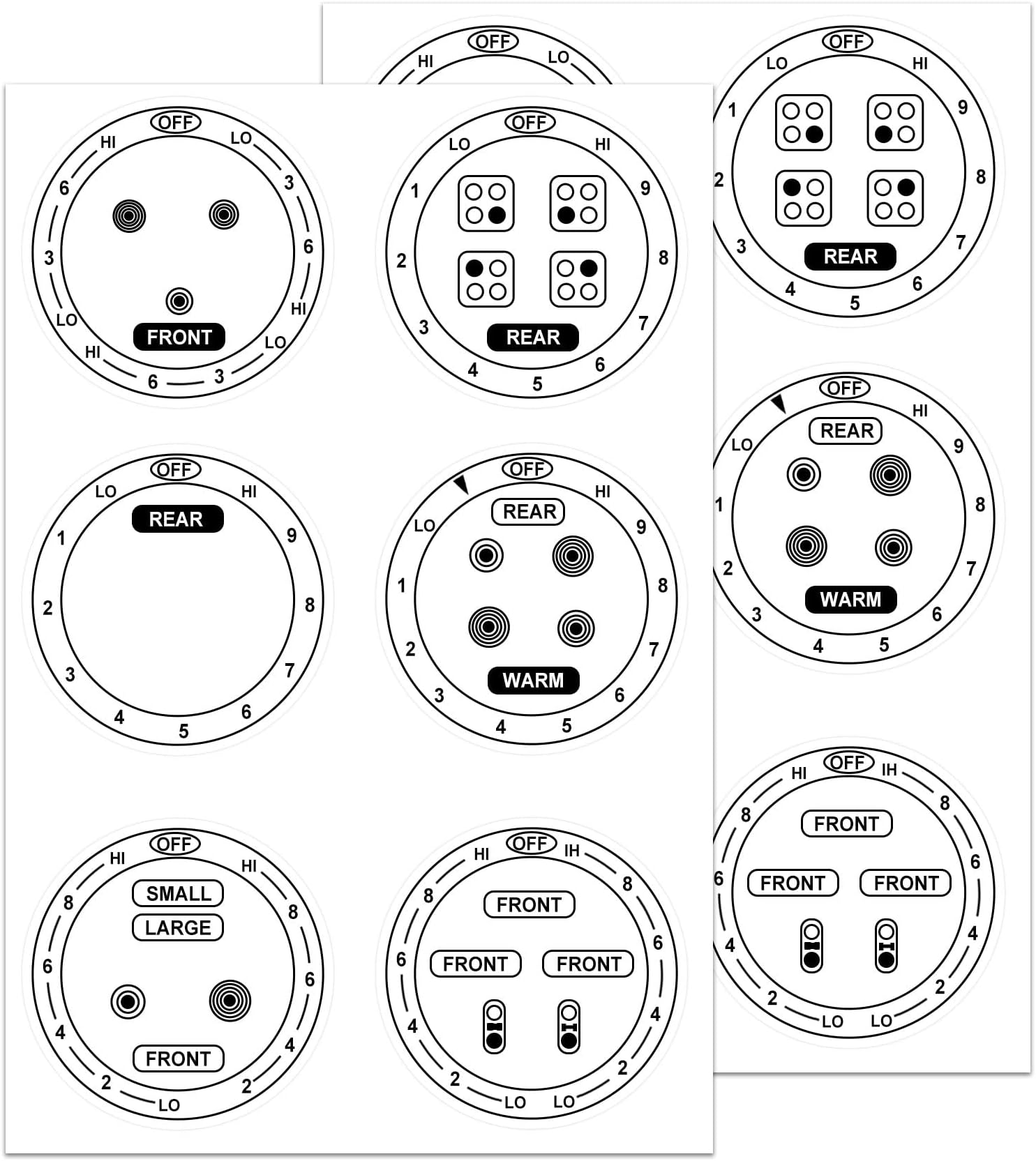 Amazon.com - 12 Pcs Stove Dials Sticker for Burner Cook Top Hob Cooker ...