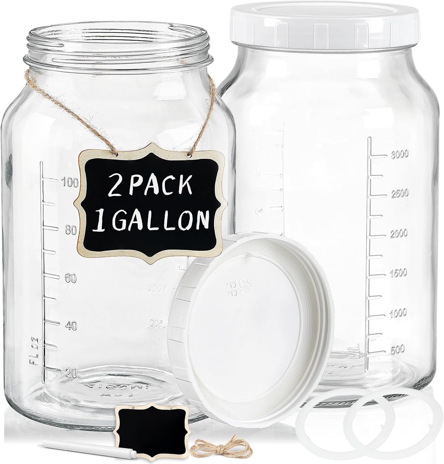 Amazon.com: YoenKtss 1 Gallon Glass Jar with Airtight Lid, Wide Mouth ...