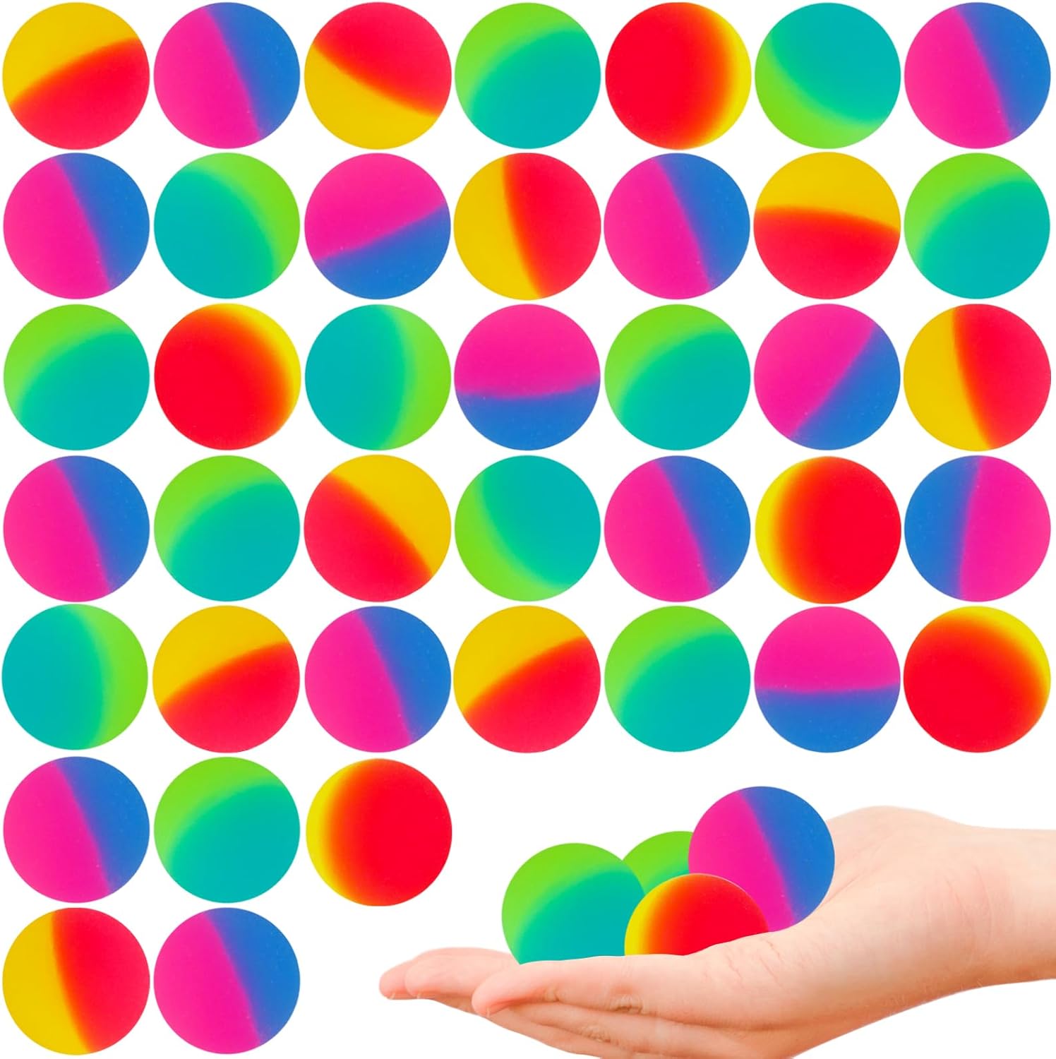 Amazon.com: Irrmshr 40 Pcs Bouncy Balls for Kids,32 mm Rubber High ...