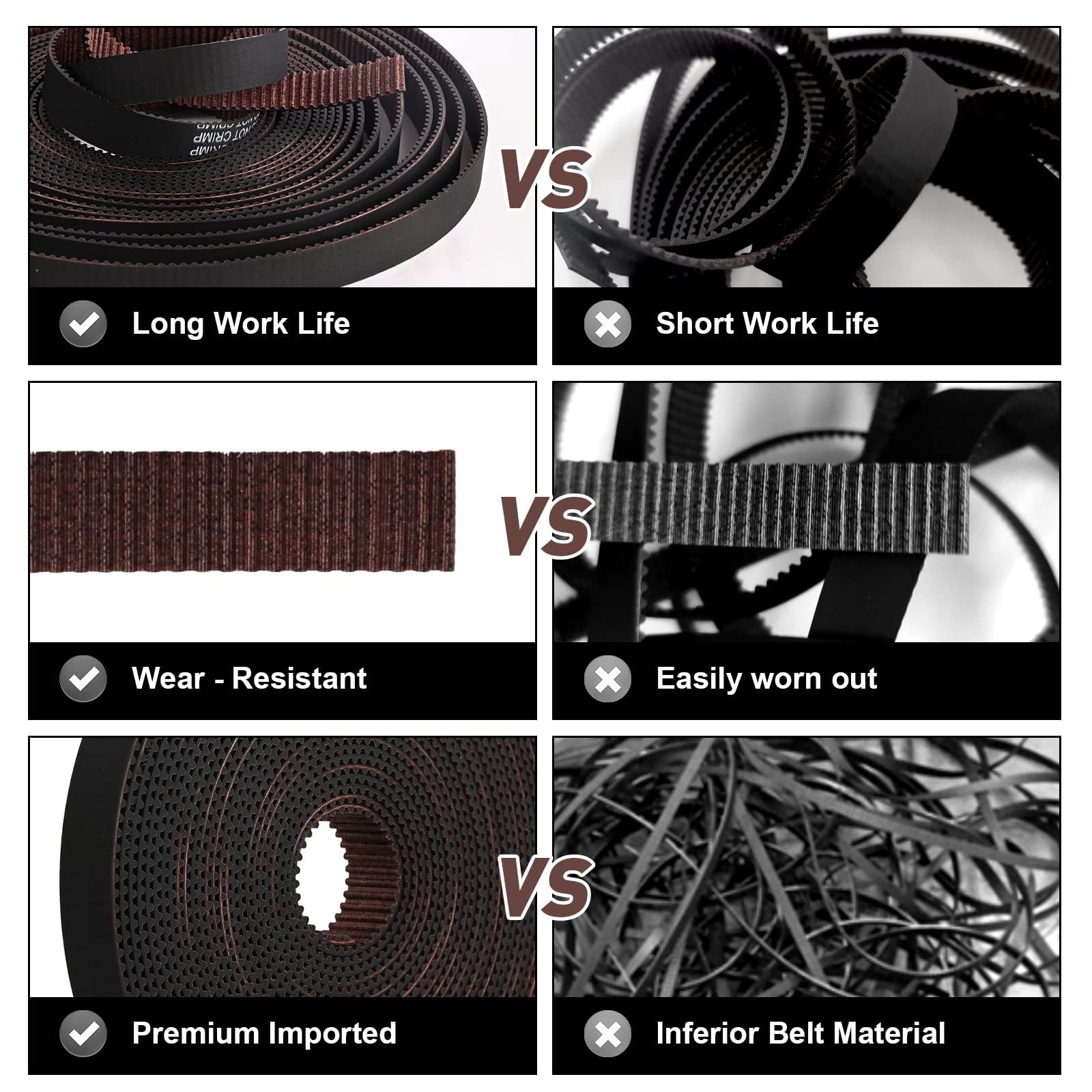 Snapklik.com : GT2 Timing Belt 10mm 5Meter Open Belt Pitch 2mm Non-Slip ...