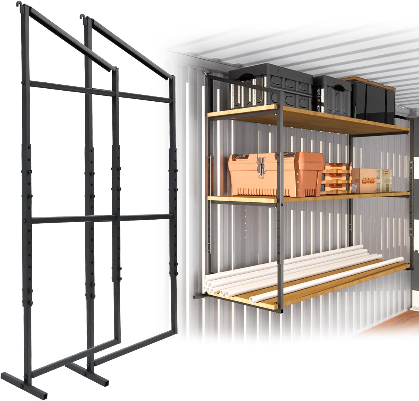 Amazon.com: Autoholic Shipping Container Shelving Rack Steel Container ...