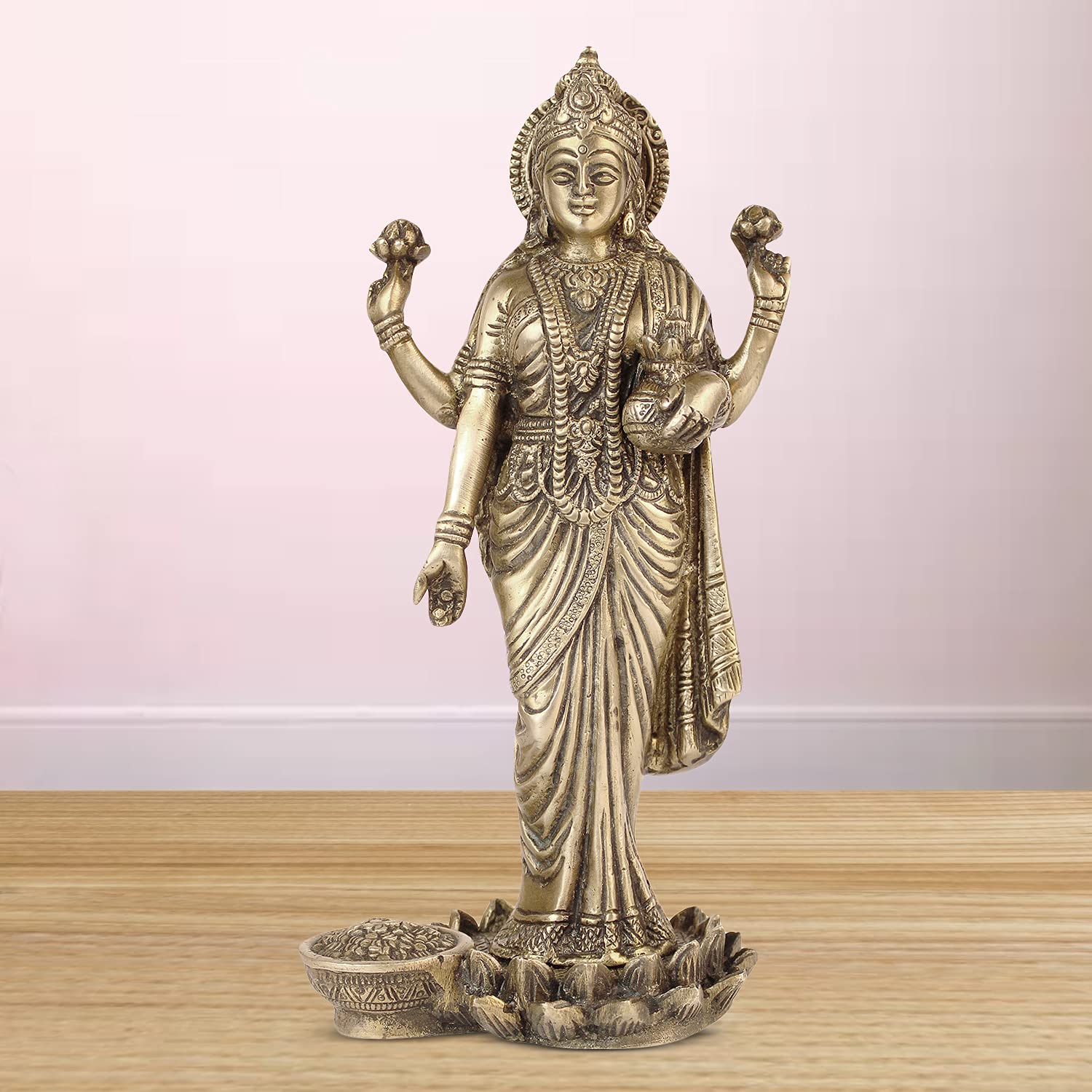 Artvarko Goddess Maa Laxmi Idol Lakshmi Brass Statue Luxmi Murt ...