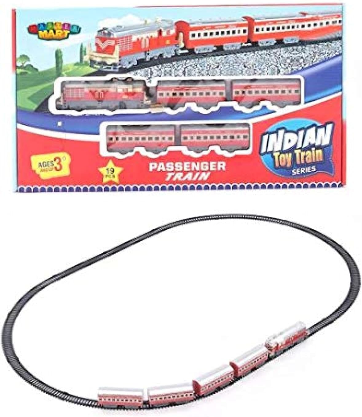Buy Centy Toys Plastic Indian Passenger Train With Coaches & Railway ...