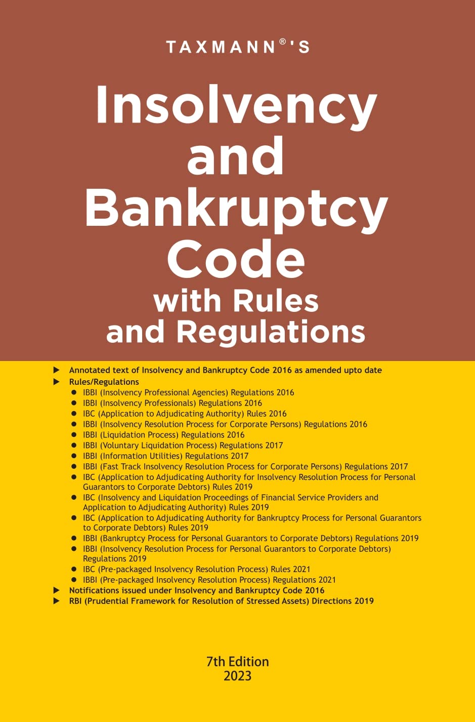 Buy Taxmann's Insolvency and Bankruptcy Code with Rules and Regulations ...