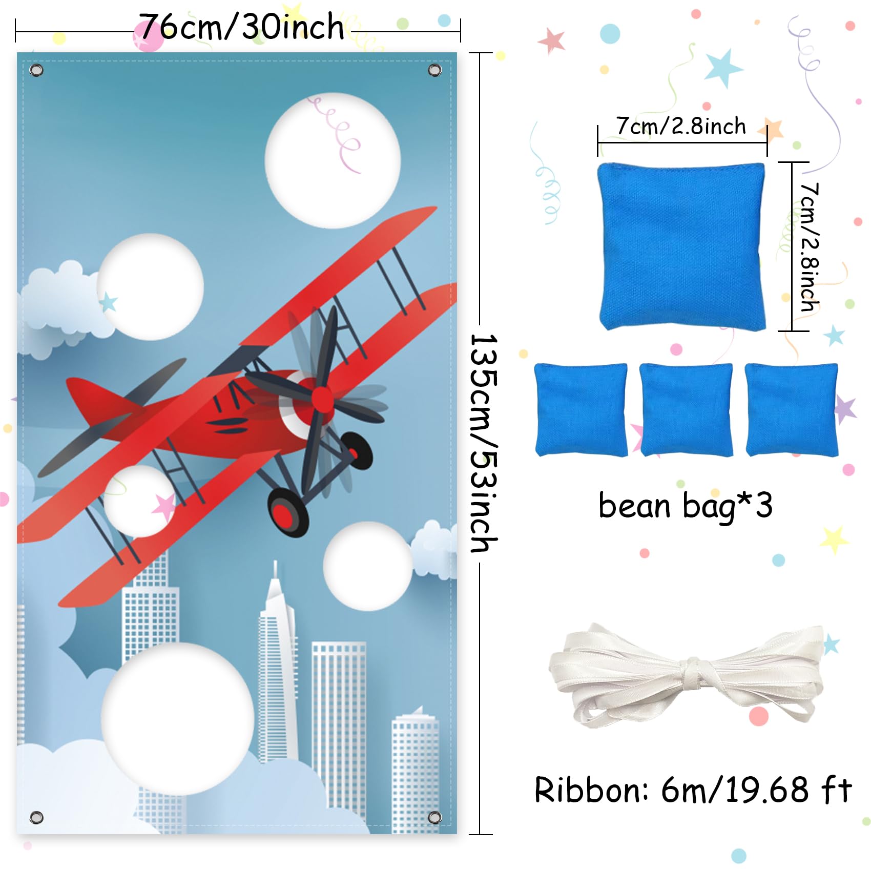 Snapklik.com : YongFoto Red Airplane Toss Game Banner