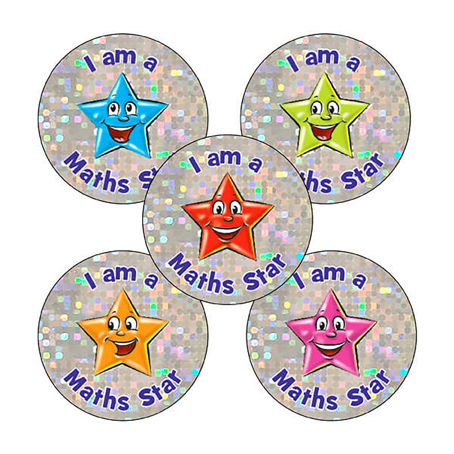 150 Holographic Sparkly I Am A Maths Star Multiplication Addition ...