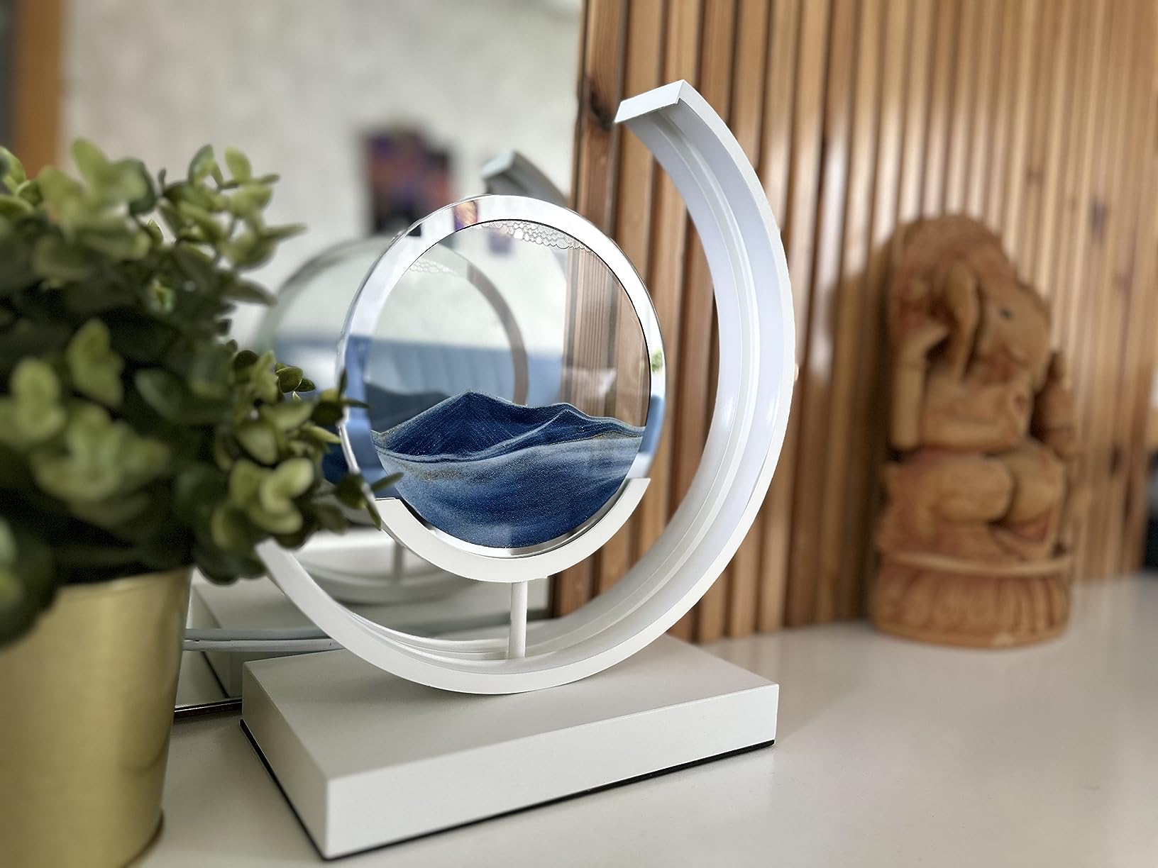 Buy SMOKEY COCKTAIL Quicksand Led Table Lamp Art Picture Glass Liquid ...