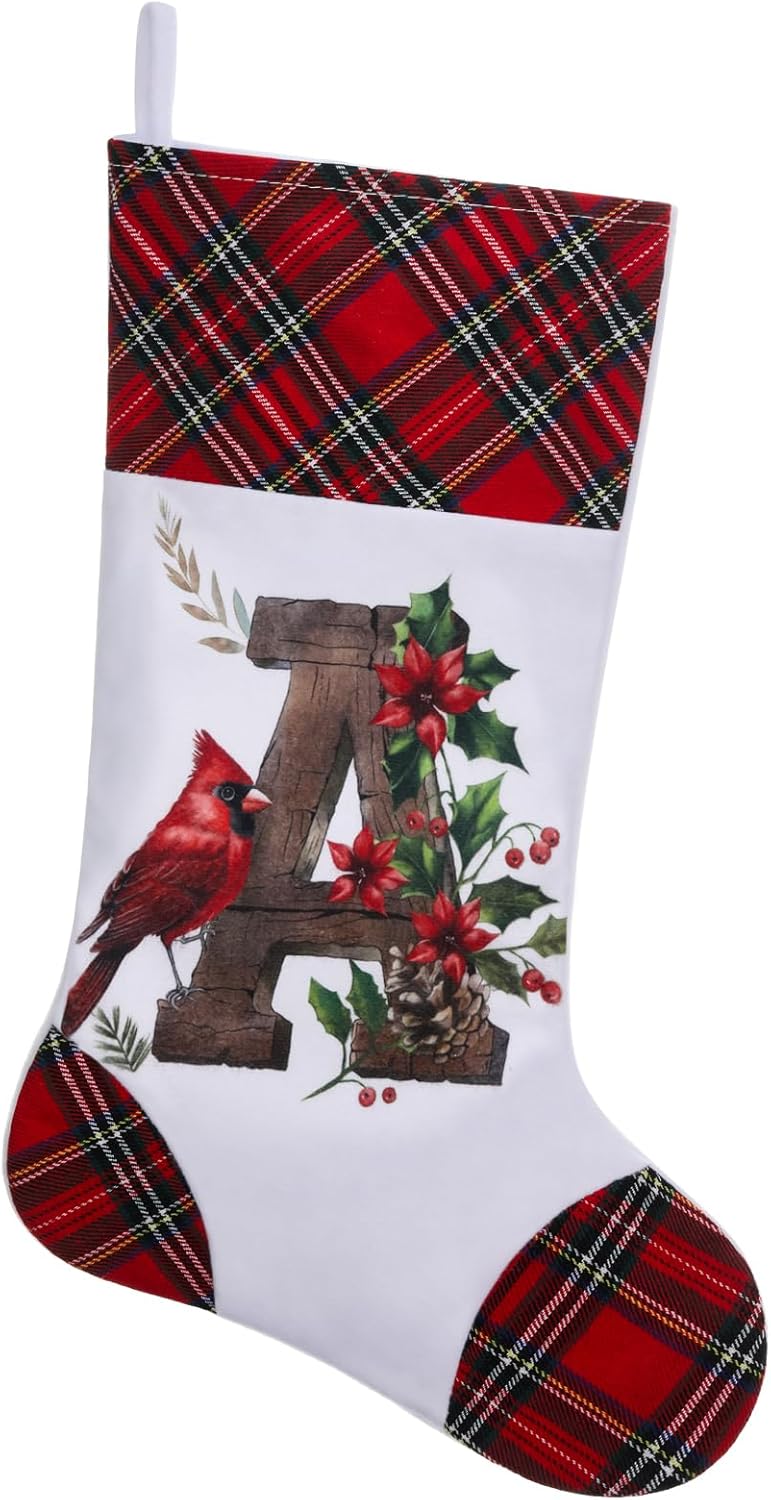 Amazon.com: SIRIPHUM 20 Inch Personalized Christmas Stockings,Cardinal ...