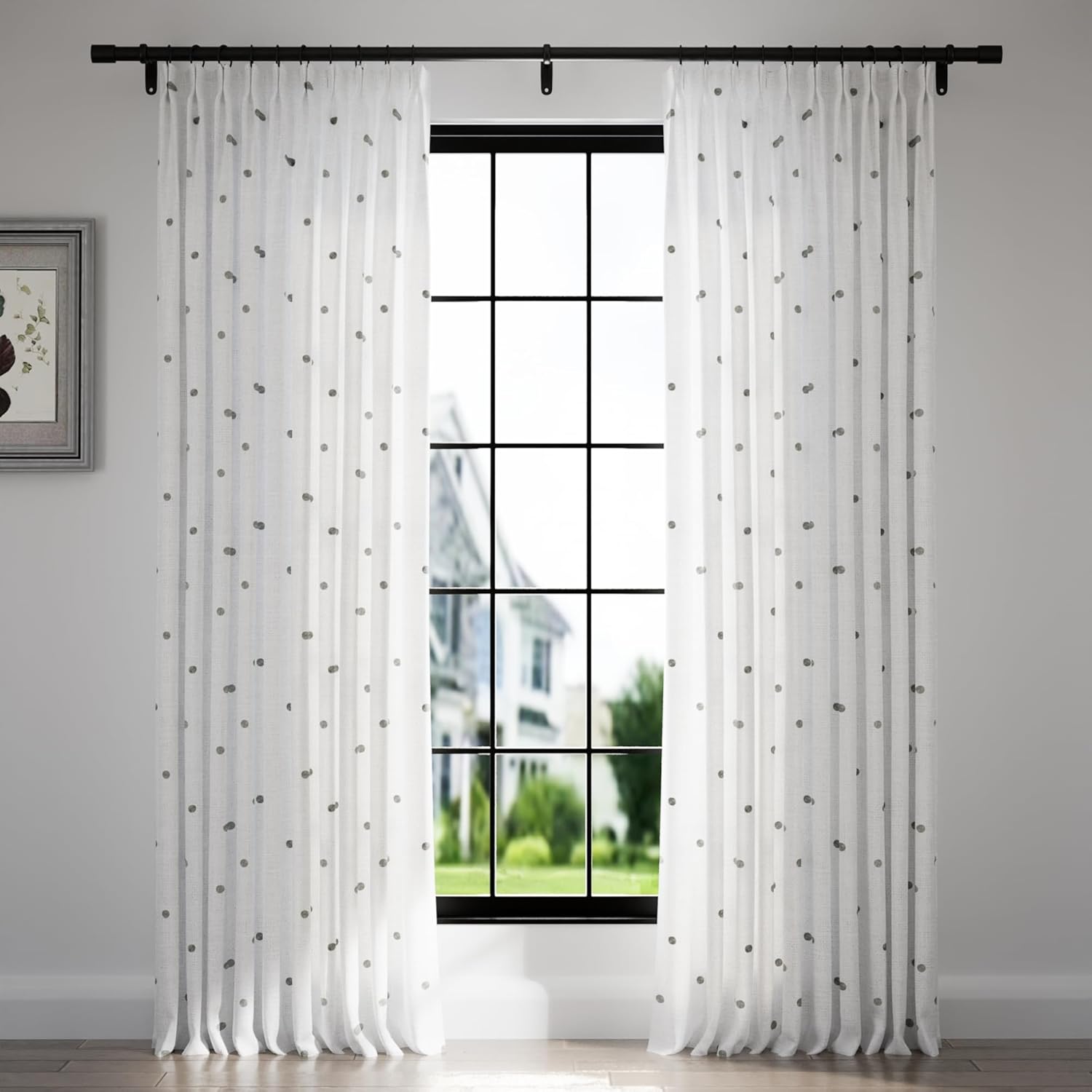 Amazon.com: ChadMade Linen Cotton Blend Curtain 120 Inches Wide Pinch ...