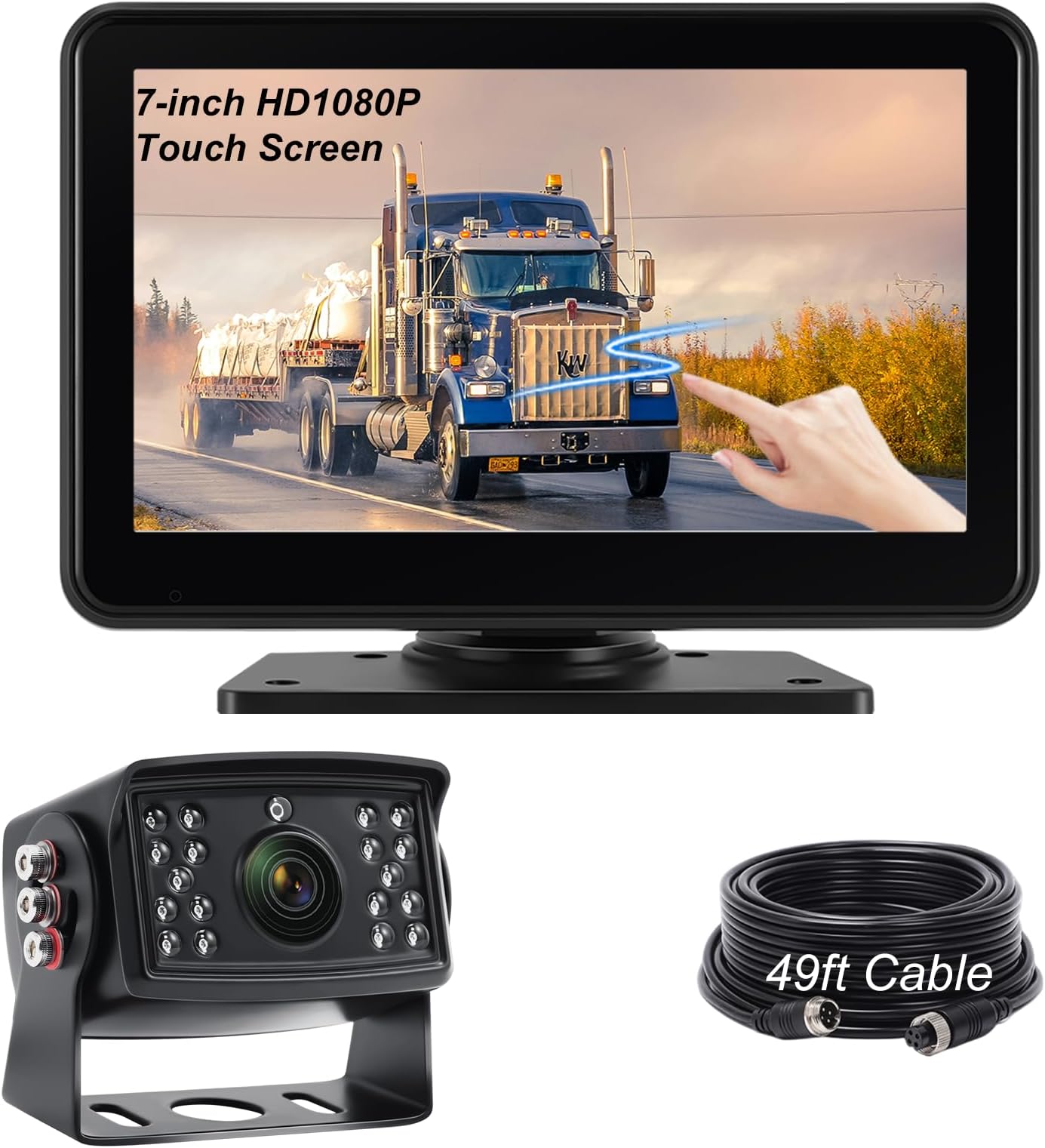 Amazon.com: 7" AHD1080P Wired Backup Camera System with Touch Monitor ...