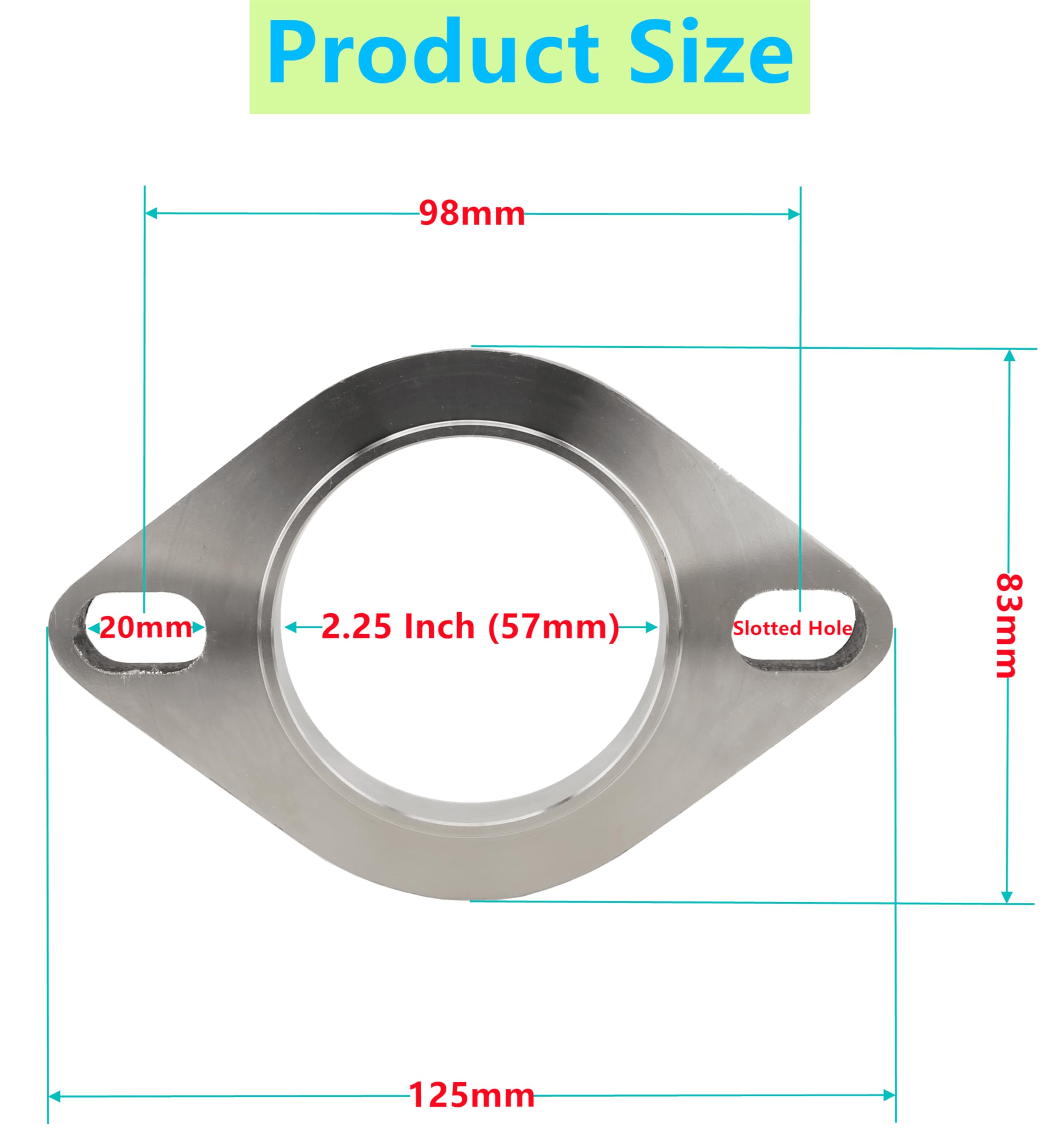 Snapklik.com : SHINTONES 2.25 Inch 2 Bolt Exhaust Flange And Gasket ...