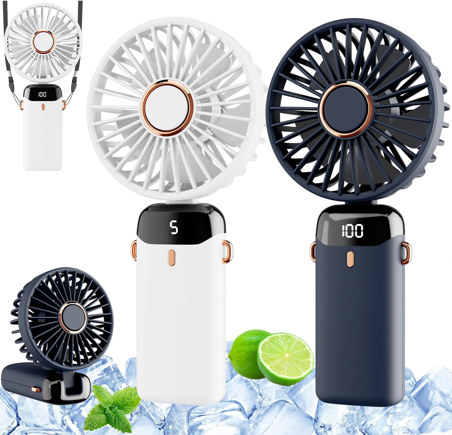 Amazon.com: 2Pack Portable Handheld Fan, 4000mAh Rechargeable Personal ...