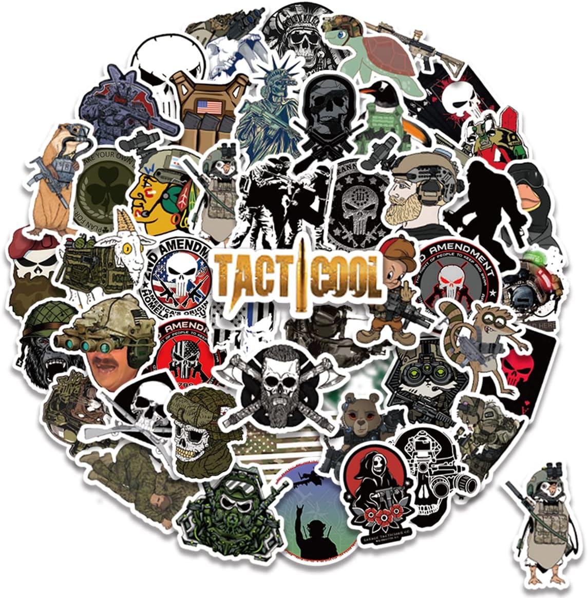 Tactical Stickers 52PCS Funny Decals Gift, Hard Hat, Military Decals ...