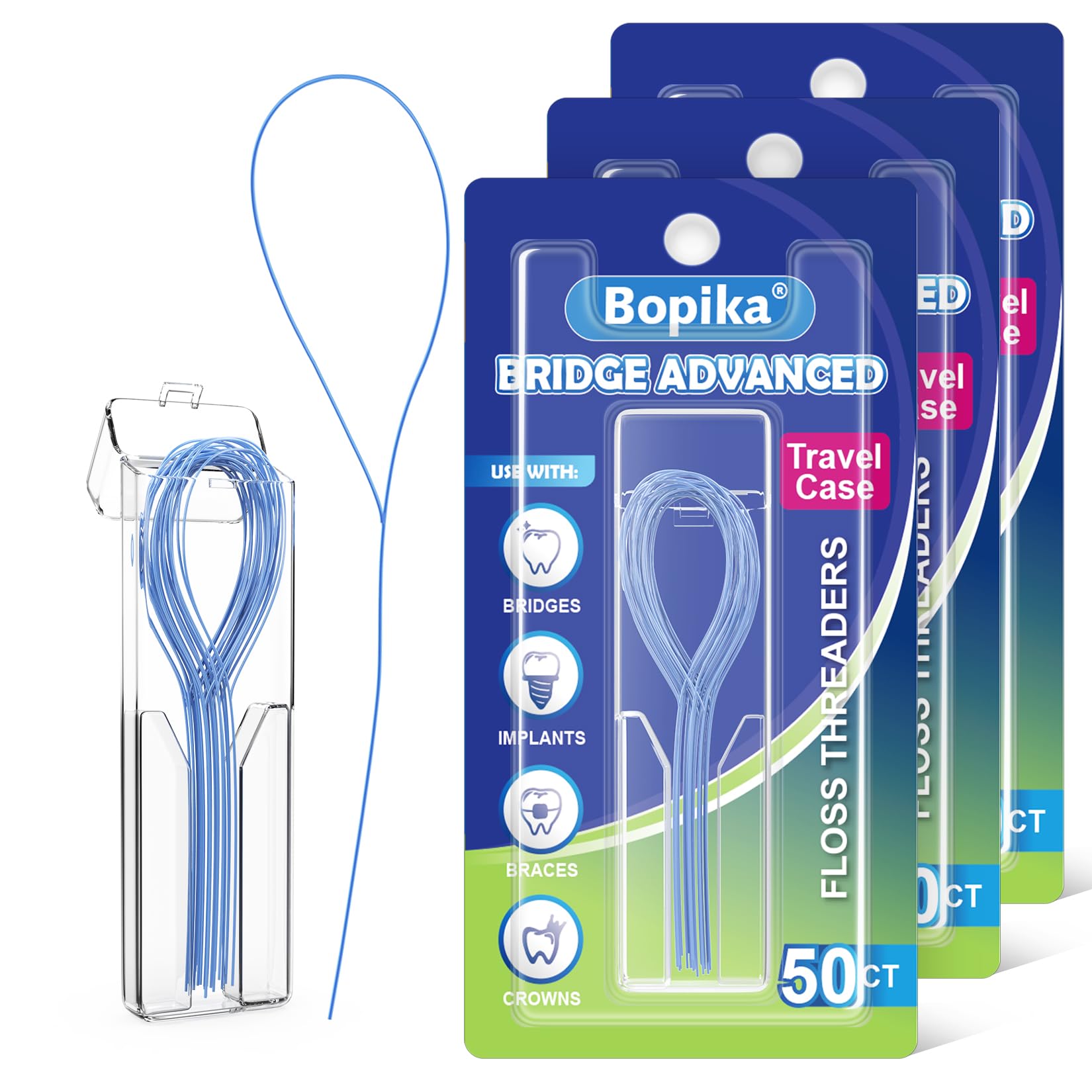 Amazon.com : Bopika Floss Threaders Dental Floss for Braces, Bridges ...