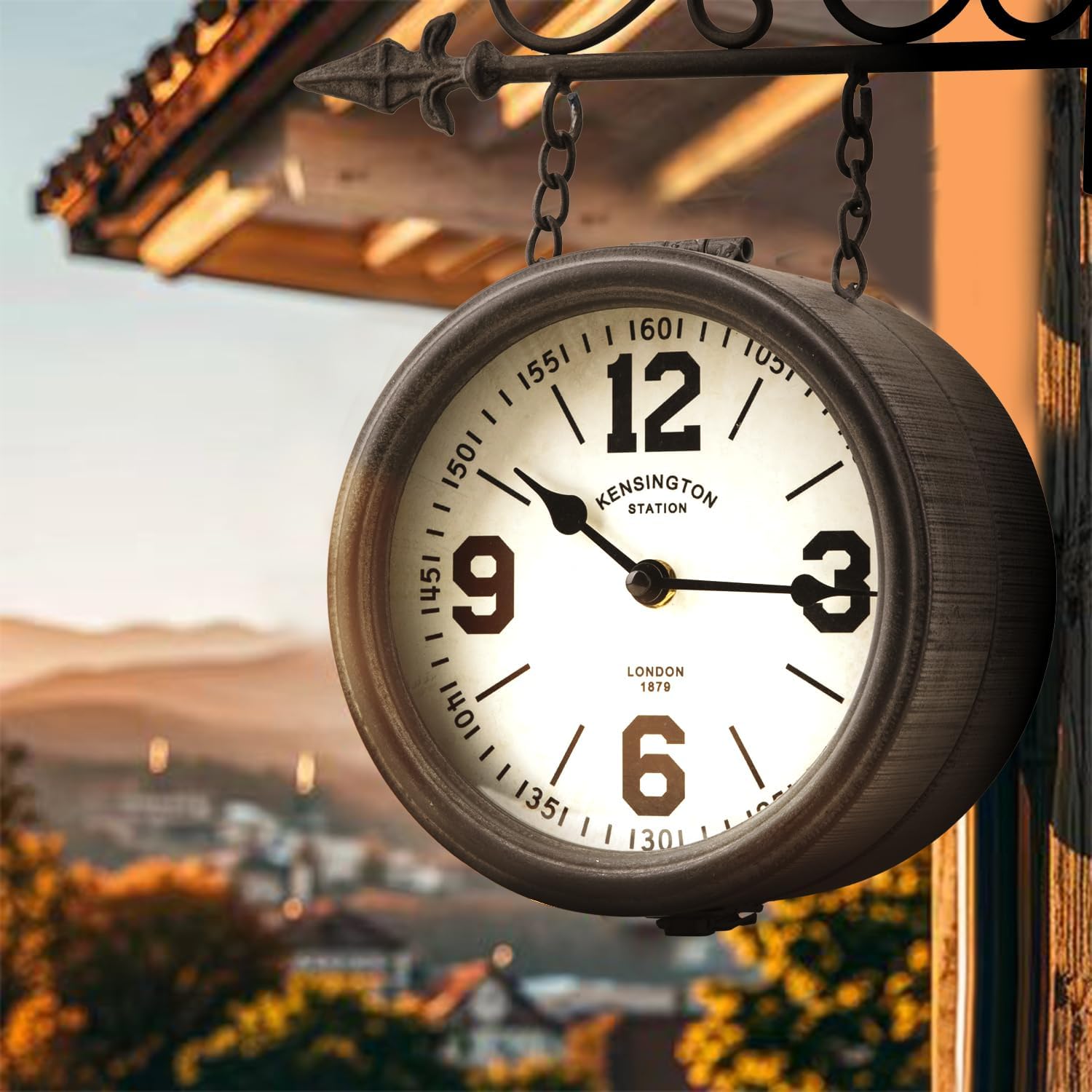 Amazon.com: TOHOOYO Double Face Clock Iron London Clock Antique Double ...