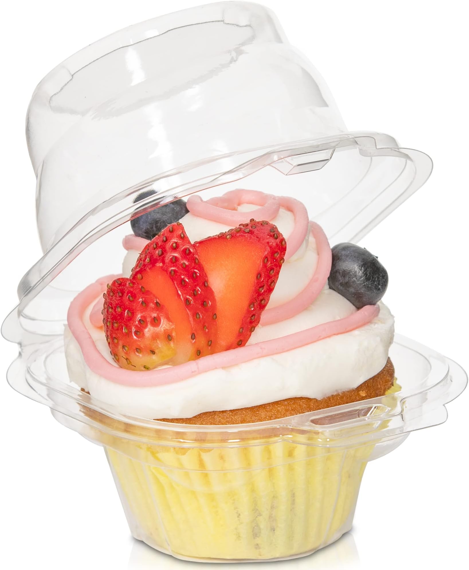 Amazon.com: MUSENTIAL 100-Pack Individual Cupcake Containers, Stackable ...