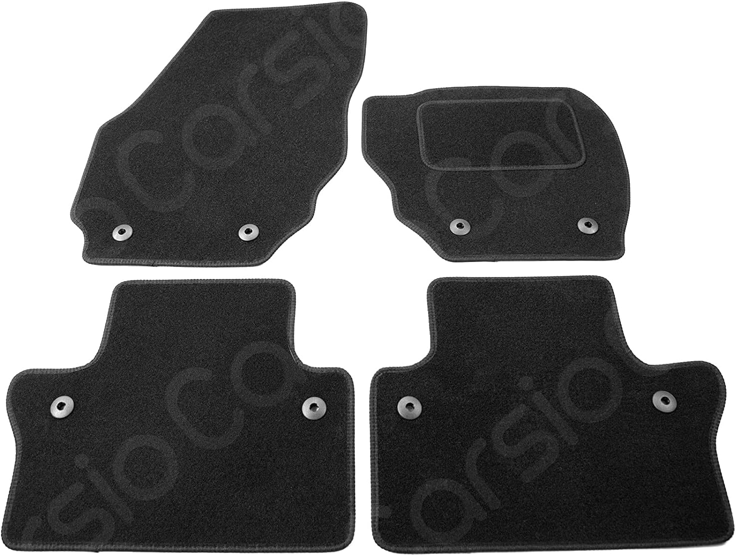 Carsio Tailored Black Carpet Car Mats for Volvo V70 2008 to 2016 ...