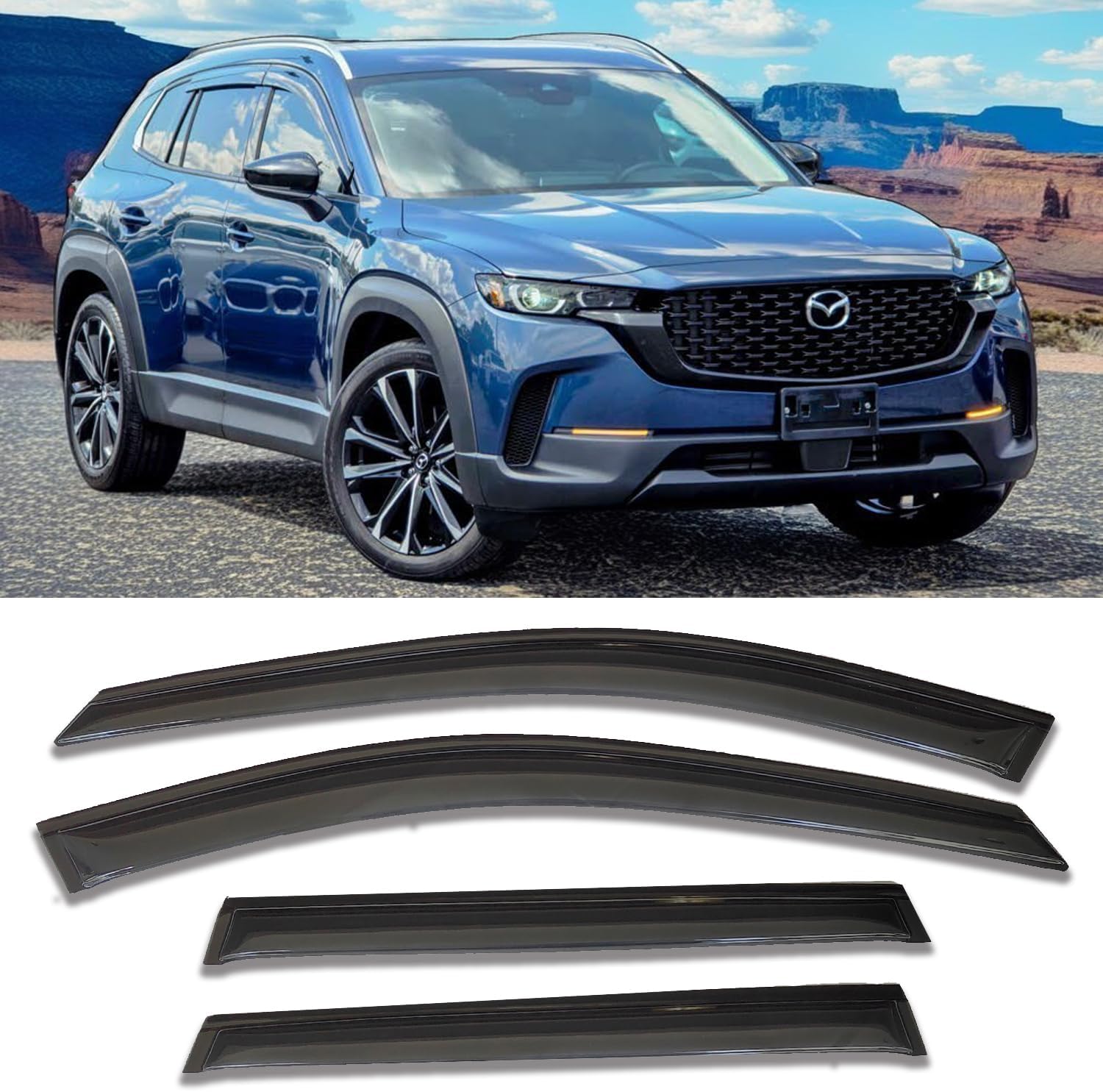 Amazon.com: CT Wind Visor Deflectors Set of 2-Piece - Car Ventvisor ...