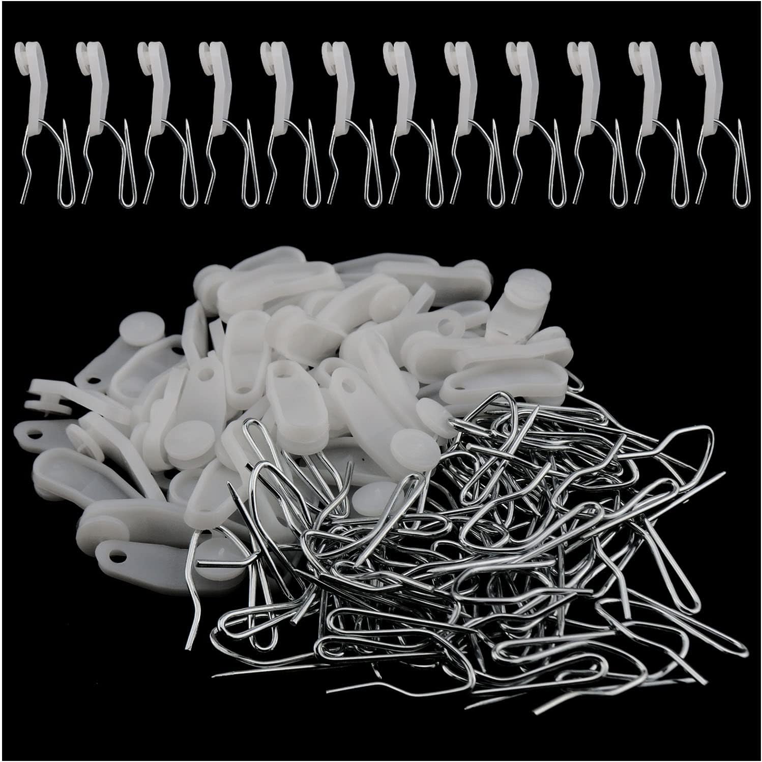 Amazon.com: E-outstanding 50 Sets White Plastic Traverse Rod Slides ...
