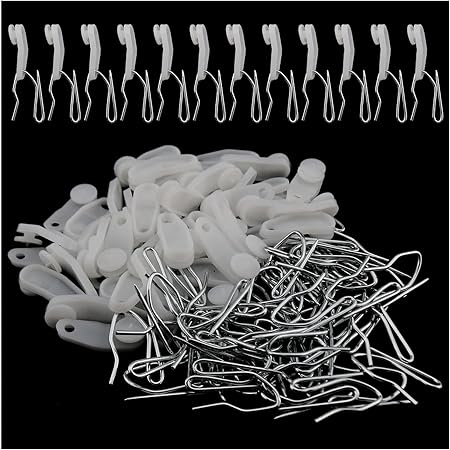 Amazon.com: MEETOOT 50pcs Curtain Rail Slide Plastic Snap-in Traversing ...