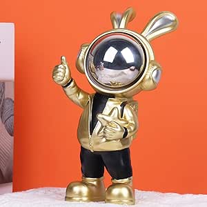 Amazon.com: YUNSHID Cute Space Bunny Astronaut Statue, Handed with a ...