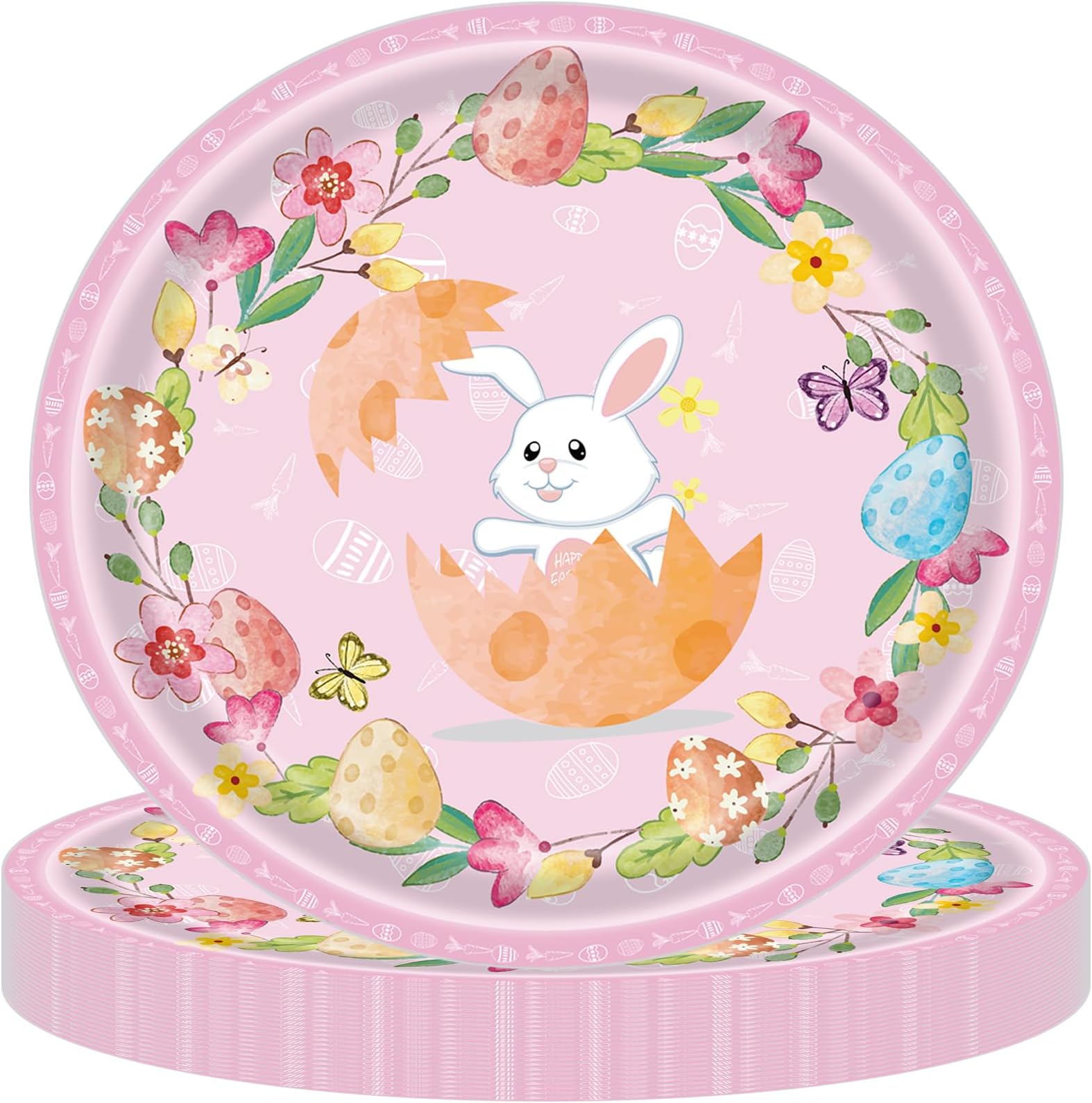 Amazon.com: LDFDRT 50 Pcs Happy Easter Paper Plates 7 inch Dessert ...
