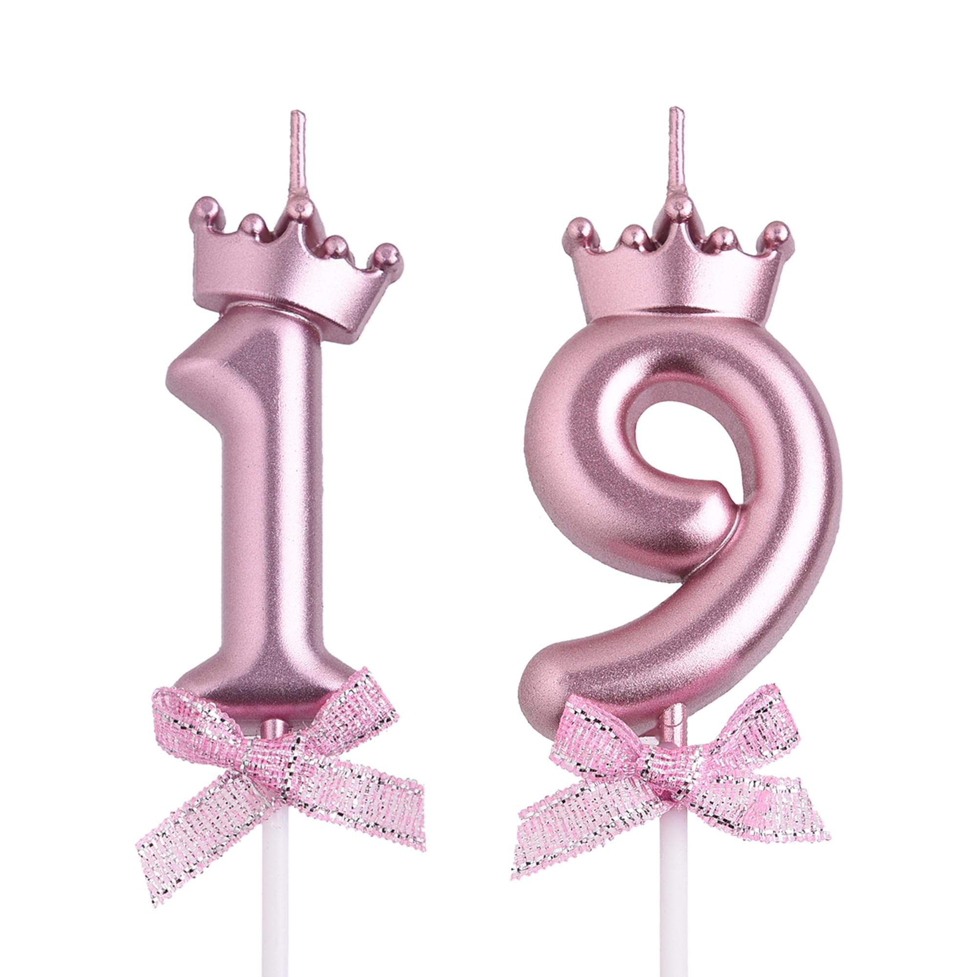 Amazon.com: VSHILI 19th Birthday Candles, Rose Gold 19 Year Old Number ...