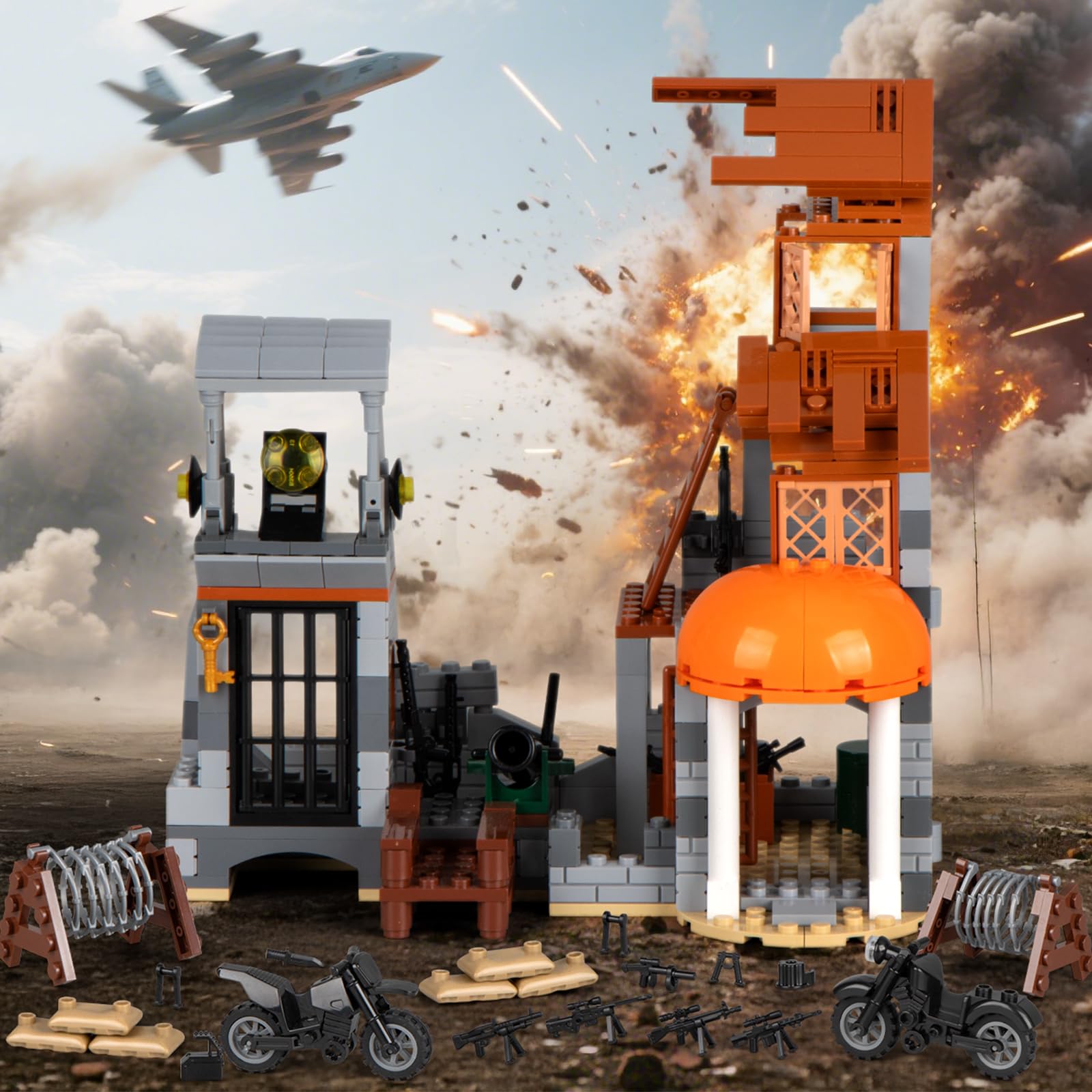 Snapklik.com : Military Base Building Block Set, WW2 Army War ...
