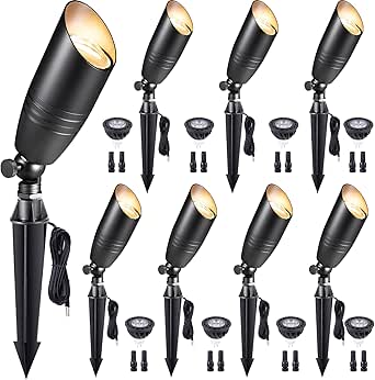 Gardenreet Spot Light Brass - Outdoor Landscape Spotlights LED, 12V Low ...