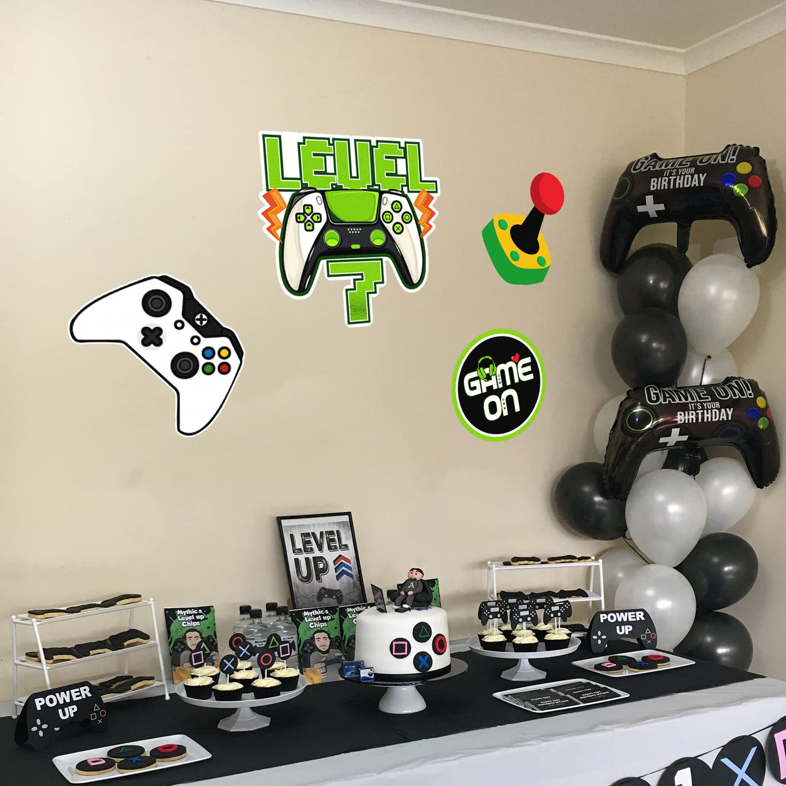 Xbox Party Centerpieces 36Pcs Game Party Cupcake Toppers Video Game